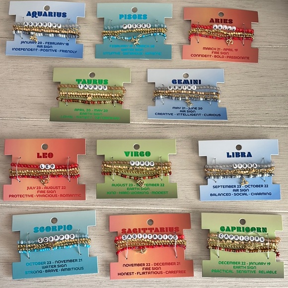 Jewelry | Zodiac Sign Beaded Bracelets Set | Poshmark